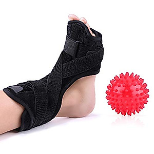 Planters Night Braces, Night Splint Plantar Fasciitis, Night Splint Feet, Night Splint Achilles Tendonitis, Adjustable Plantar Fasciitis Dorsal Night and Day Splint with Spiky Massage Ball