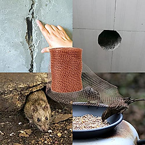 Copper Mesh - 5" X 49" Rodent Mesh, Sturdy Pure Copper Stuff-fit Wire Mesh for Gap Copper Blocker Fill Fabric, Double Layer Copper Fabric Wool Hole Filler Used for Garden, Decor and House
