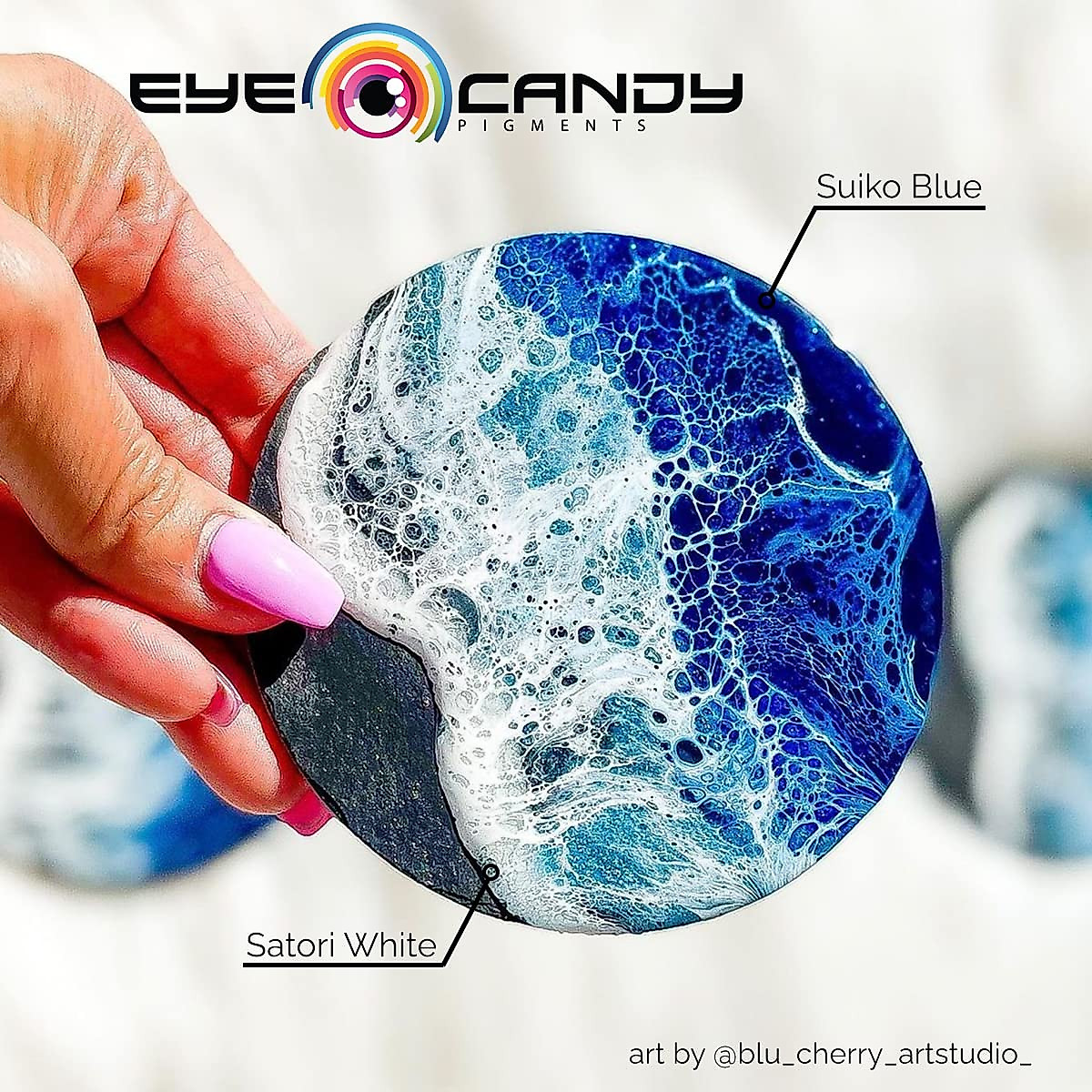 Eye Candy White Resin Pigment Paste"Satori White" (3 oz Paste / 4 oz Jar) | Create Cells and Lacing | Epoxy, Resin Art Paste | Highly Pigmented