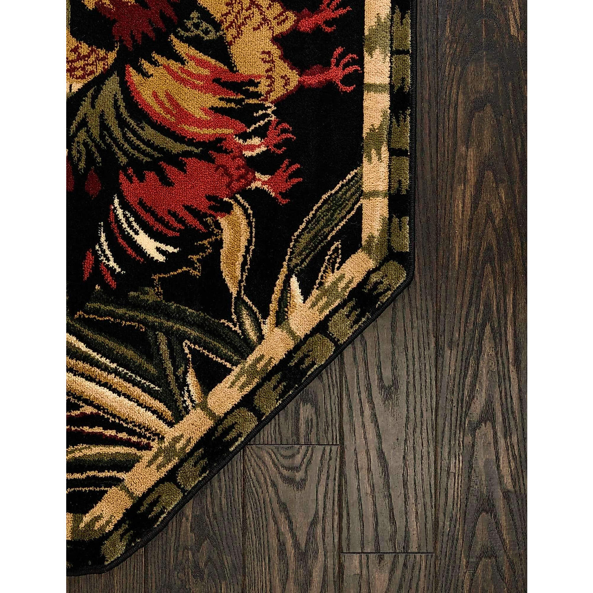 Unique Loom Barnyard Collection Area Rug - Farm (5' 3" Octagon, Black/ Cream)