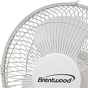 Brentwood Kool Zone F9DW 9" Oscillating Desk Fan, One Size, White