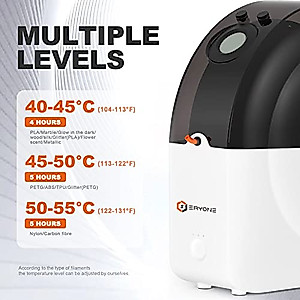 3D Printer Filament Dryer Box - ERYONE Snail M2 Filament Dry Storage 360° Surround Heating Keeping Dry - White Filament Dry Box for 1.75mm/ 2.85mm/ 3mm Wet Filaments