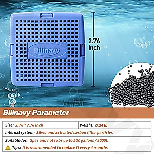 Bilinavy Hot Tub Mineral Sanitizer for Sundance Spas Filter, Silver Ion Mineral Cartridge Last for 4 Months Treats, Cleans and Clarifies