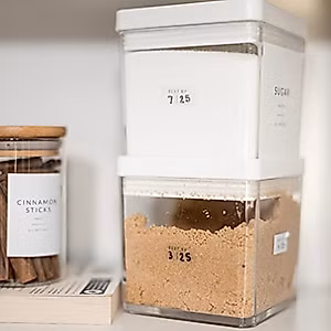 160 Clear Expiration Date Labels for Spice Jars - Waterproof Use by Food Date Labels for Containers - Best by Pantry Labels - Freezer Refrigerator Label - Kitchen Write On Labels Pantry Organization