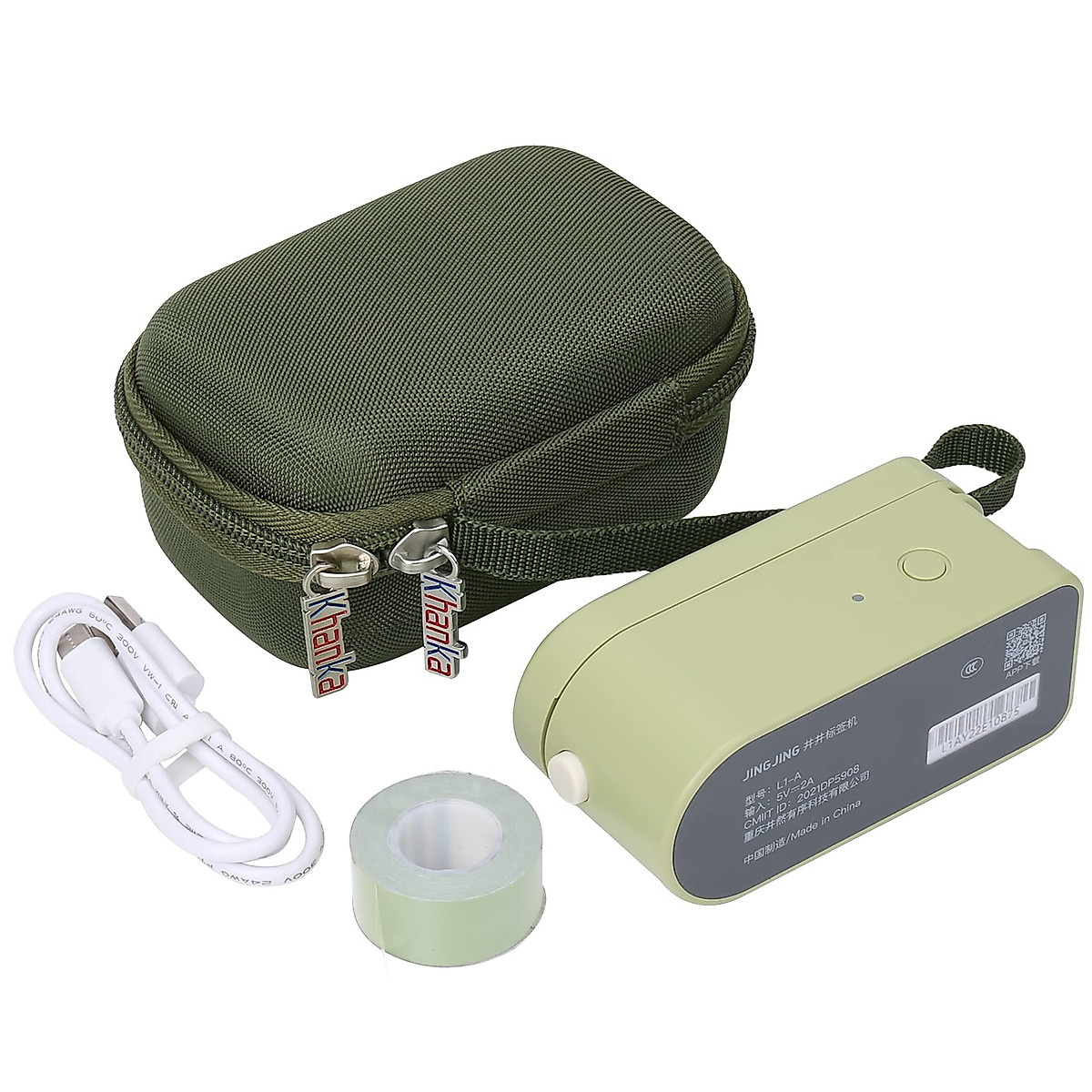 khanka Hard Travel Case Compatible with MakeID Label Maker Machine, Case Only (Green)