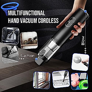 Coransi Car Vacuum Cleaner High Power 13000PA, Hand Vacuum Cordless Ultra-Lightweight 1.24lbs, Portable Car Vacuum Cleaner with Air Blower, Handheld Vacuum Wireless with LED for Pet Hairs