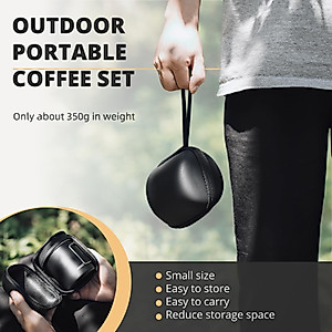 Vandroop Portable Pour Over Coffee Maker Set, Collapsible Silicone Coffee Dripper Set, Perfect for Travel, Camping, Home (BLACK CUP 2CUP)