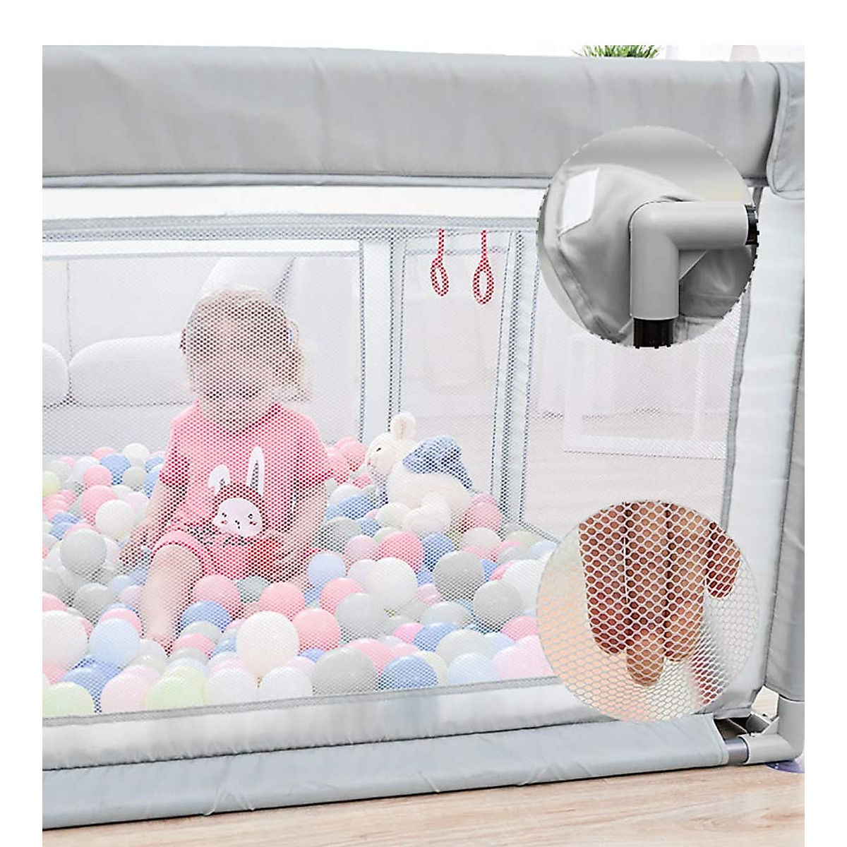 YOBEST Baby Playpen, Extra Large Play Pens for Toddlers, Babys Fence Play Area, Indoor & Outdoor Playard for Babies Kids Activity Center with Gate, Sturdy Safety Play Yard with Soft Breathable Mesh