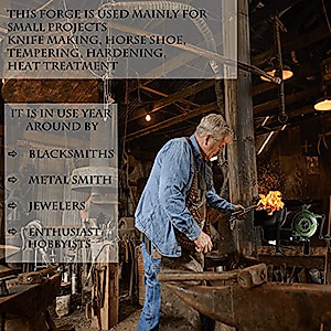 Simond Store Blacksmithing Coal Forge Furnace with Hand Blower for Knife Making Forging Farriers Tools and Equipment – Vintage Style Coal Forge with Pedal Type Handle…