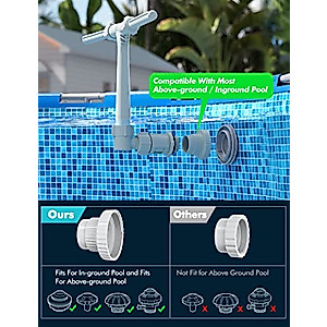 Pool Fountain - Dual Spray Water Fountains for Above Ground/Inground Pools, 2-in-1 Adjustable Waterfall Pool Sprinkler Fountain for Cooling (for in-tex & for Best-Way & Hay-Ward & Cole-Man)