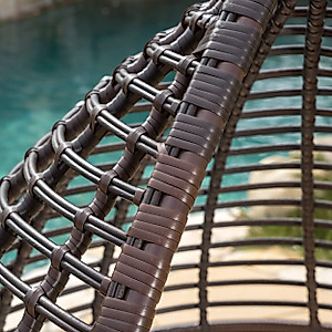 Christopher Knight Home Cutter Teardrop Wicker Lounge Chair with Cushion, Multibrown