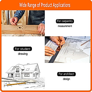 Angle Finder,Both Arms Stainless Steel Protractor with 0-180 Degrees Angle 10 inch,250mm,30cm Scale Woodworking Ruler Angle Finder Ruler with Inch Units