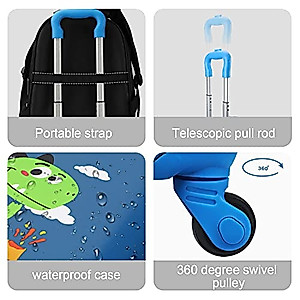 emissary Kids Luggage With Wheels For Boys - 18” Dinosaur Kids Suitcase With 14” Backpack - Kids Carry On Luggage With Wheels - Kids Suitcases For Boys and Girls - Hard - Sided Rolling Kids Suitcase