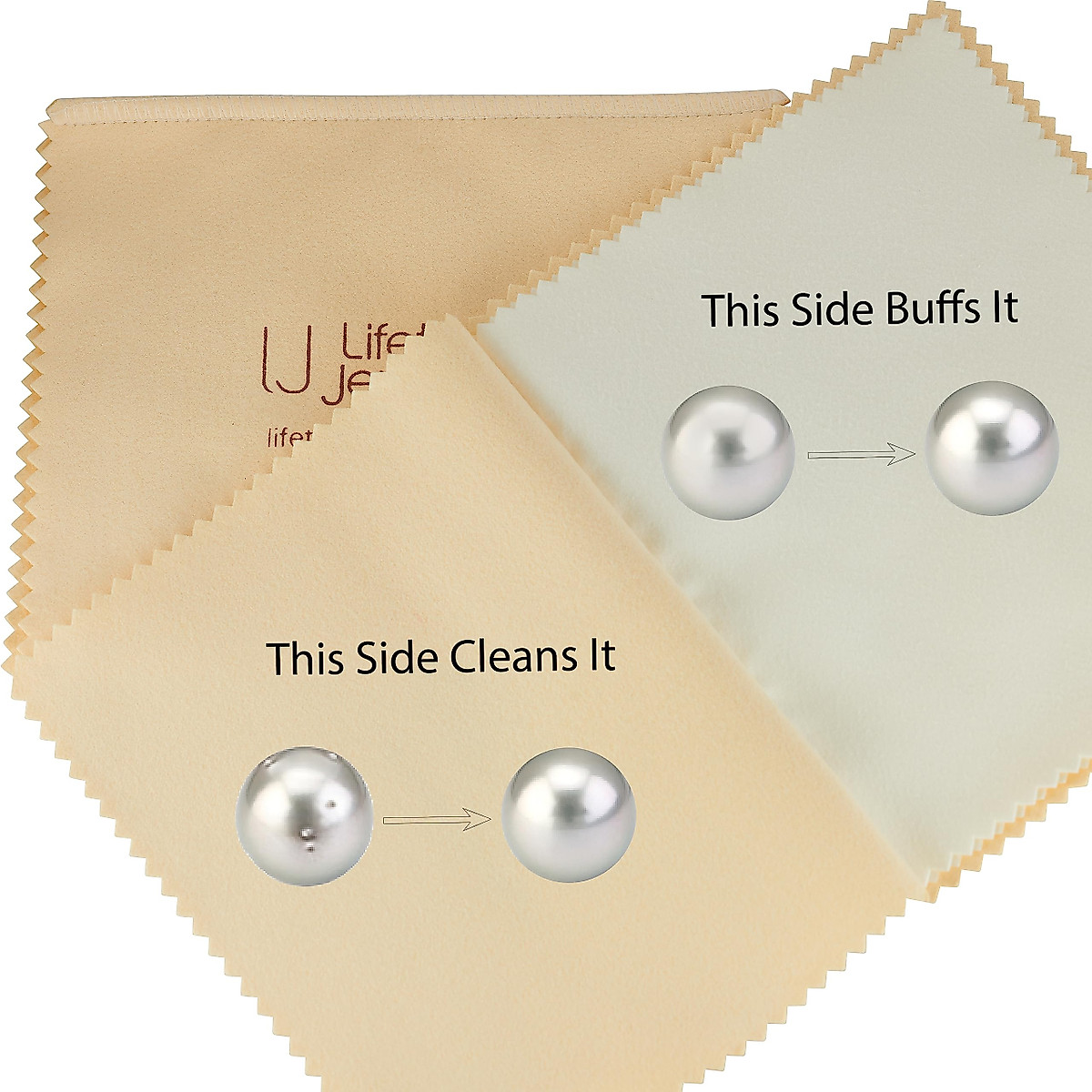 LIFETIME JEWELRY Polishing Cloth New and Improved Professional Cleaner for Gold or Rhodium Plated Jewelry Comes in Plastic Storage Pouch 5 x 6 Inches