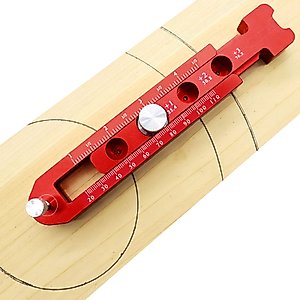 CDIYTOOL Wood Scriber Tool,Woodworking Compass Scriber Aluminum Alloy Adjustable Arc Drawing Ruler Drawing Circle Ruler Marking Gauge Metric and Inch Dual-Scale Fixed-Point Marking Carpenter Tools