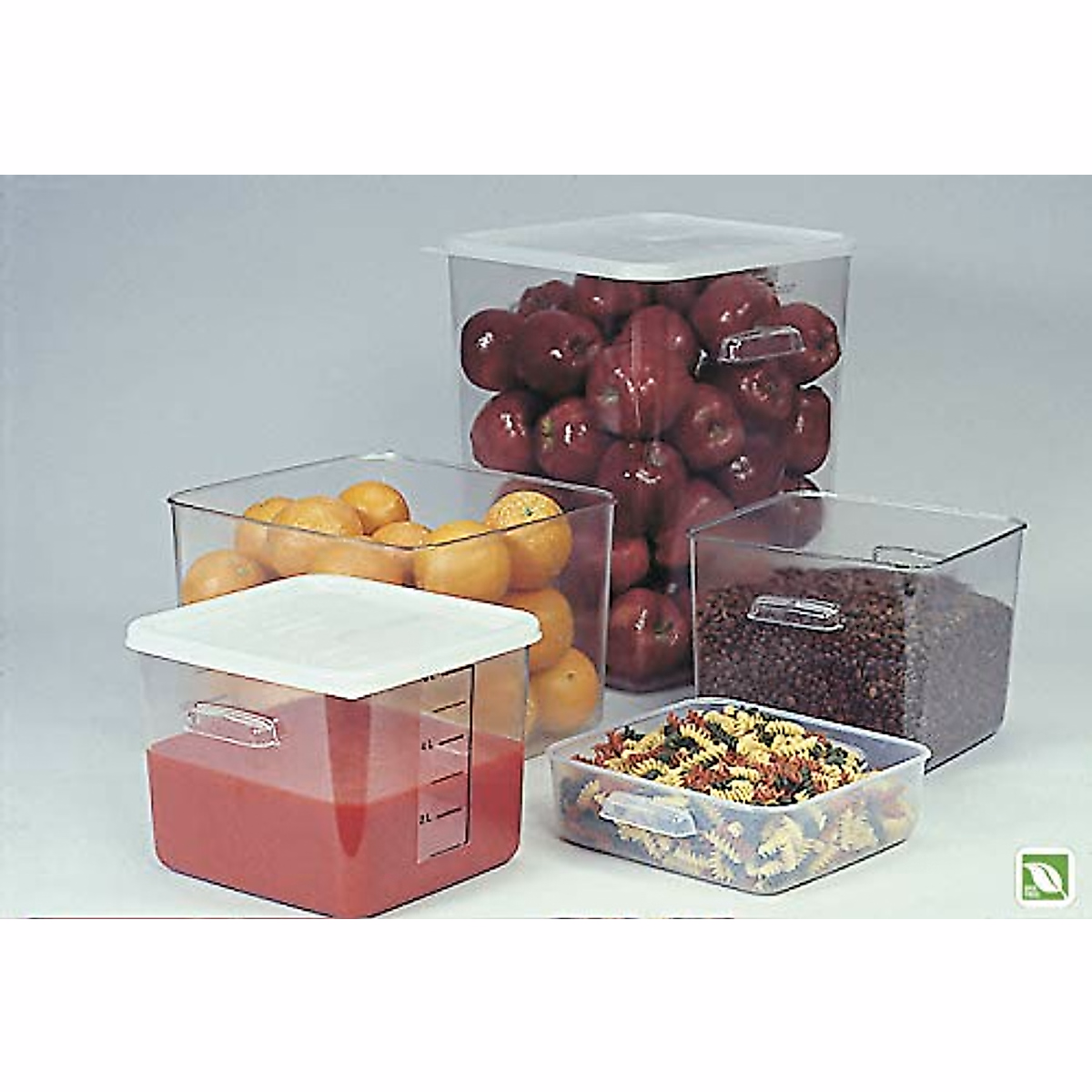 Rubbermaid Commercial Products Plastic Space Saving Square Food Storage Container For Kitchen/Sous Vide/Food Prep, 2 Quart, Clear (Fg630200Clr) (Pack of 2)