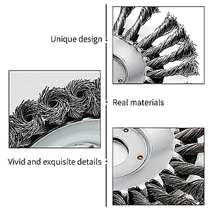 ZUDKSUY 6inch and 8inch Wire Brush Cutter Trimmer Head Set for Cord Trimmer, Mossy Weed Removal (2 Brushes and 2 Pack Adapter kit)