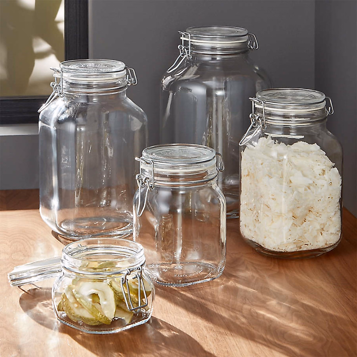 Bormioli Rocco Fido Clear Glass Jar with 85 mm Gasket,0.5 Liter (Pack of 2)