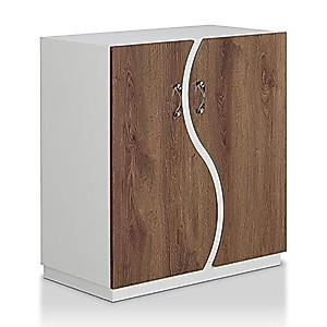 BOWERY HILL Contemporary Wood Shoe Cabinet in White