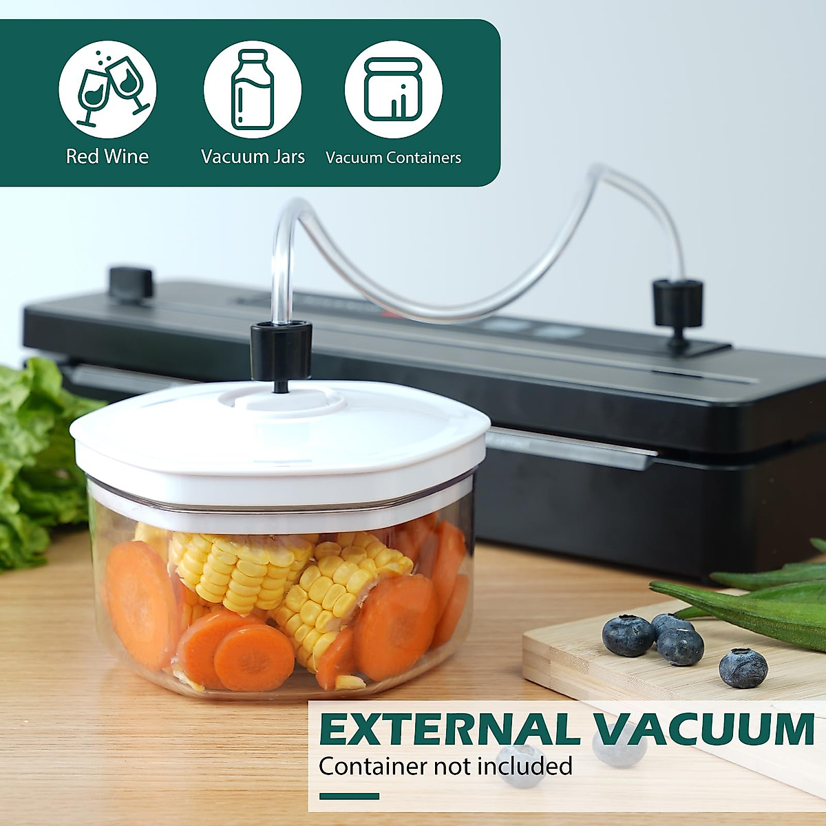 ADVENOR Vacuum Sealer Machine with Cutter Widened Double Sealing Strips and Bag Storage, 85Kpa Dry Moist Food Modes Upgraded Locking Design Includes 2 Bag Rolls 8.6"x16'and 11"x16'