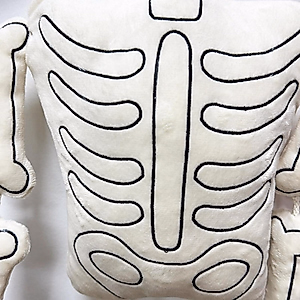 bigmon: 43 inch Skull and White Bones; Head Structure of White Bone Man; Stuffed Plush Toys; Halloween Plush Skeleton (110cm); Shelf Decoration, Handmade Halloween Decorations, Plush Skeleton Dolls