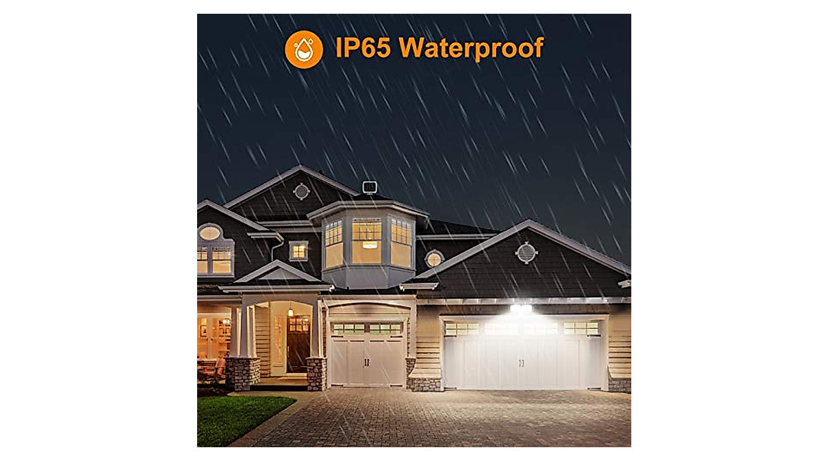LEPOWER 1000LM Solar Security Lights - Waterproof Outdoor Flood Light