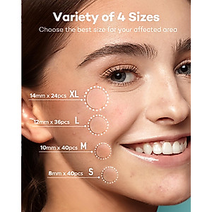 Acne Patch Pimple Patch, 4 Sizes 140 Patches Acne Absorbing Cover Patch, Hydrocolloid Invisible Acne Patches For Face Zit Patch Acne Dots Tea Tree, Calendula Oil