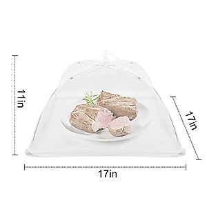 Pop-Up Mesh Screen Food Cover Tent Umbrella, SPANLA 8 Pack Food Cover Net for Outdoors, Screen Tents, Parties Picnics, BBQs, Reusable and Collapsible Reusable and Collapsible,17 Inches