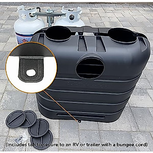 Flame King Dual 30LB LP Propane Tank Light Plastic Heavy Duty Cover for RV, Travel Trailer, Camper And Recreational Vehicle - Black