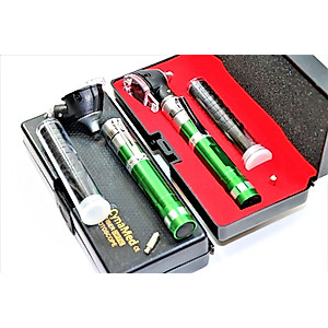 Premium 3.2V Pro Led Otoscope Set Fiber Optic with Hard Case Plus 1 Extra Bulb Cynamed