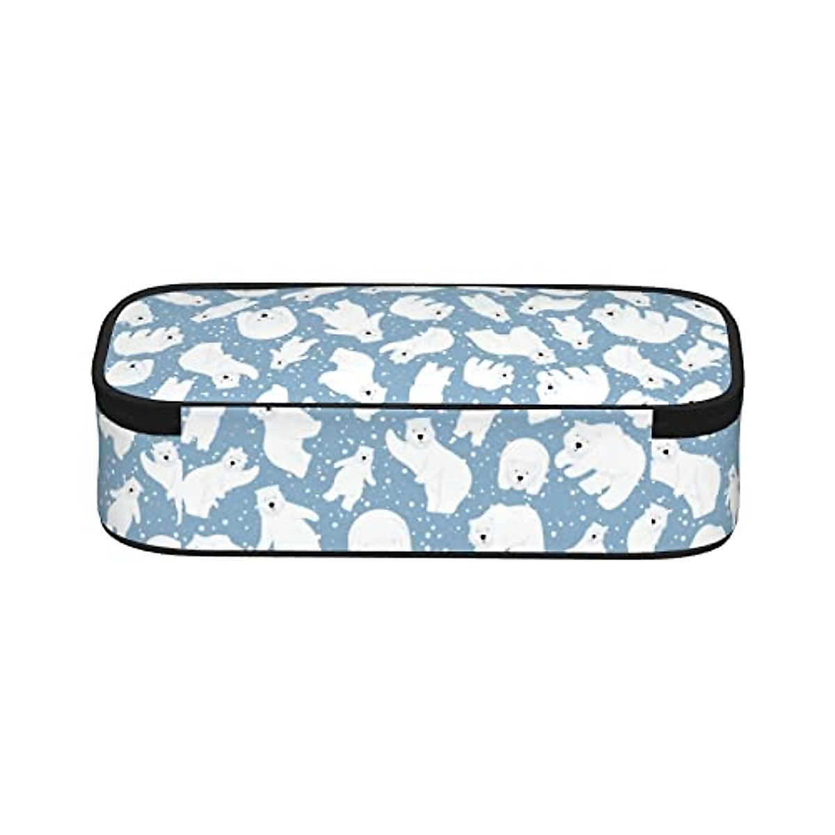 Jwzrene Polar Bear Pencil Case Large Capacity Pen Bag With Zipper Compartment Pencil Pouch Multifunction Stationary Bag For Boy Girl