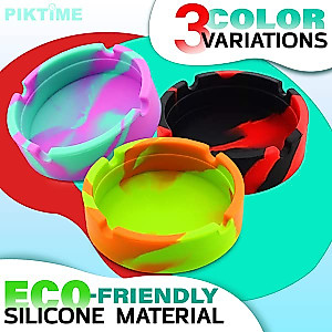 3Pcs Silicone Ashtrays for Cigarettes - Rubber Tray High Heat silicone cigarette holder Ash Tray Round Tray Cigar Ashtrays - Patio Decor ashtrays Outdoor Cigar Ashtray Indoor Decor Home Office Decor