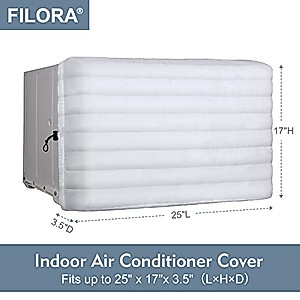 FILORA Indoor Window Air Conditioner Cover Window AC Units Covers for Inside 25 x 17 x 3.5 inches(L x H x D) White