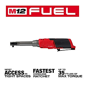 Extended Reach High Speed Ratchet for Milwaukee 2569-20 12V FUEL M12 3/8" - Bare Tool