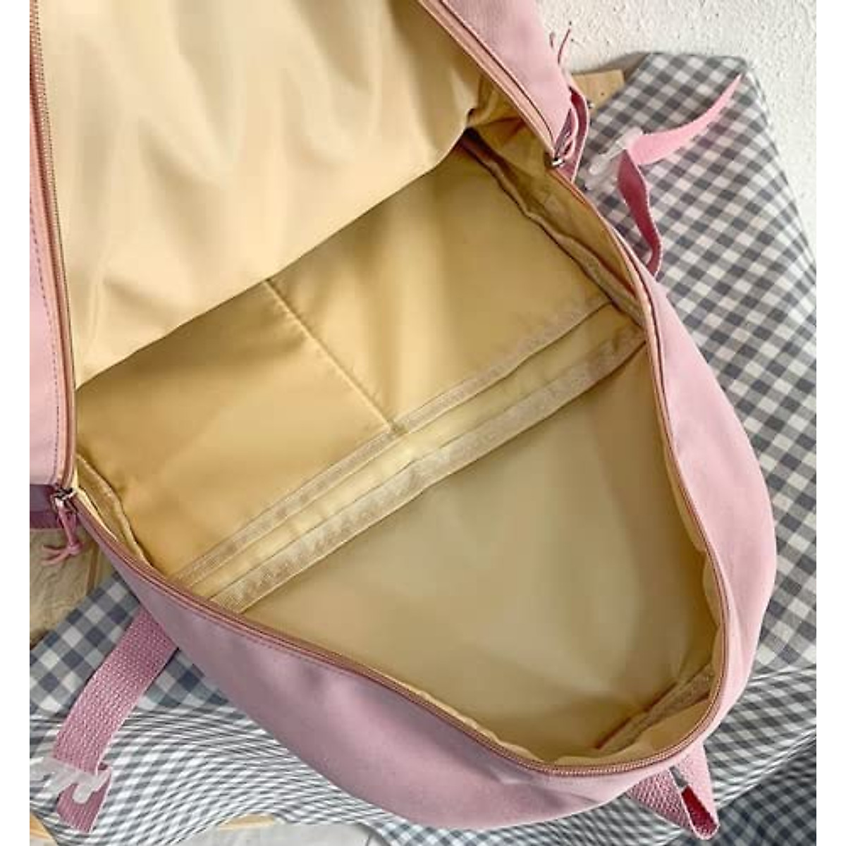 HUIHSVHA Kawaii Backpack, Aesthetic School Laptop Bag With Pin Accessories, Travel Daypack Bookbag for Teens Girls Students