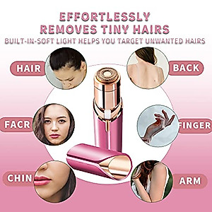 Facial Hair Removal for Women, Mini Epilator Portable Anytime, Suitable for Facial Bikini Peach Fluff on Beard Lips Chin, USB Charging(Rose red)