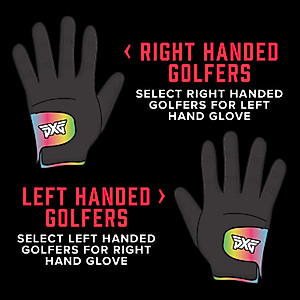 PXG Men's Pride Premium Fit Players Golf Glove - 100% Cabretta Leather with Cotton-Based Elastic Rainbow Wristband (Large, Right Handed Golfers (Worn on Left Hand))