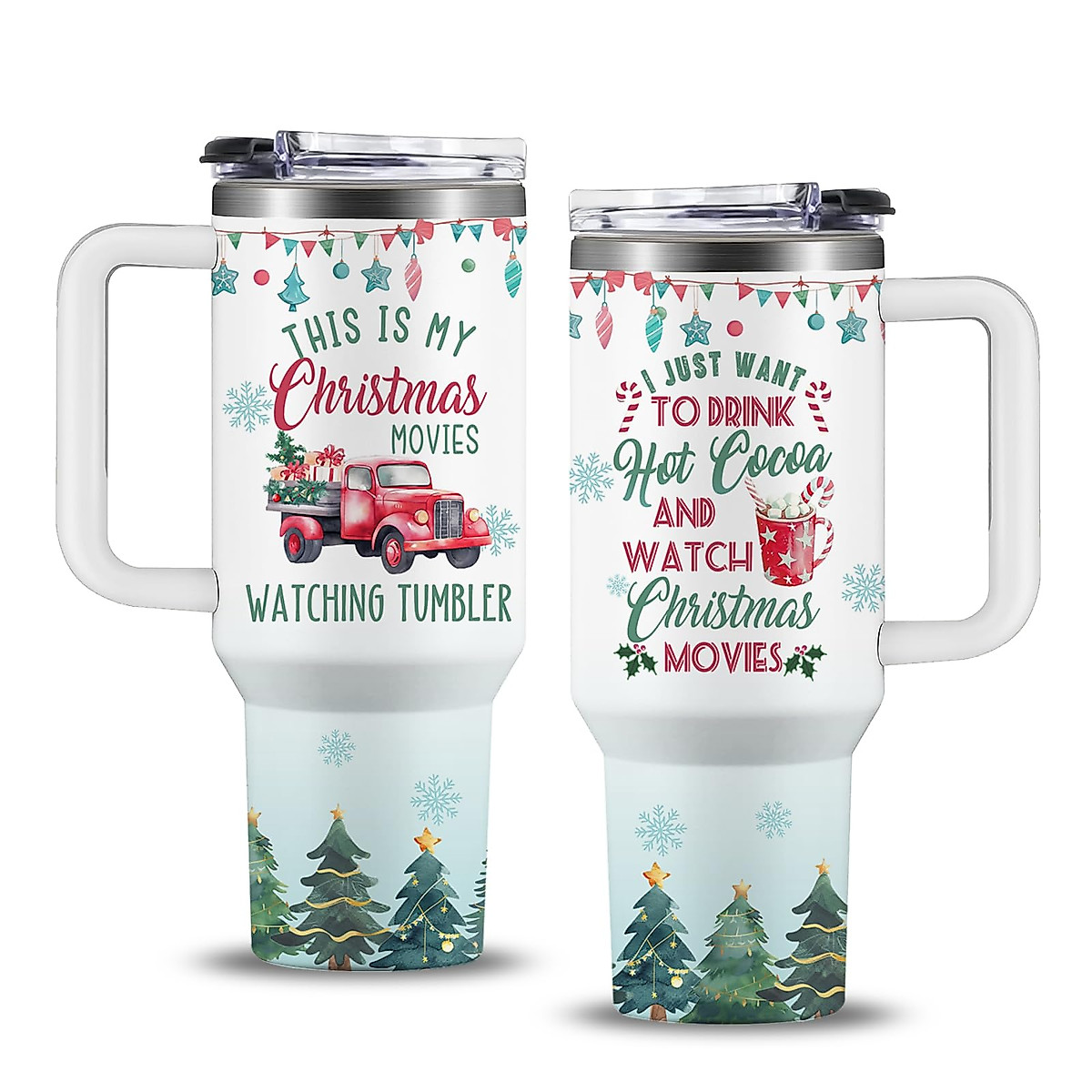 Christmas Nutcracker 40oz Tumbler with Handle and Straw, Nutcracker Gifts for Christmas Travel Mug, Nutcracker Ballet Gifts for Girl, Nutcracker Themed Mouse Soldier Gift for Holiday New Year