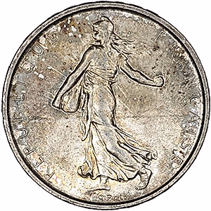 1963 FR French Silver KM# 926 5 Francs About Uncirculated