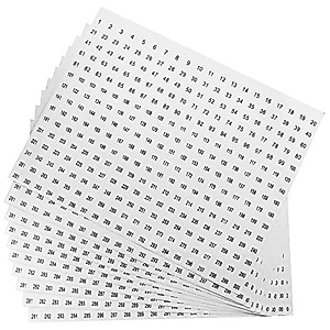 Number Sticker 1 to 300 Ruiwaer 10 Sheets Digital Sticker 1 to 300 Circular Digital Self Adhesive Sticker Storage Finishing Sticker