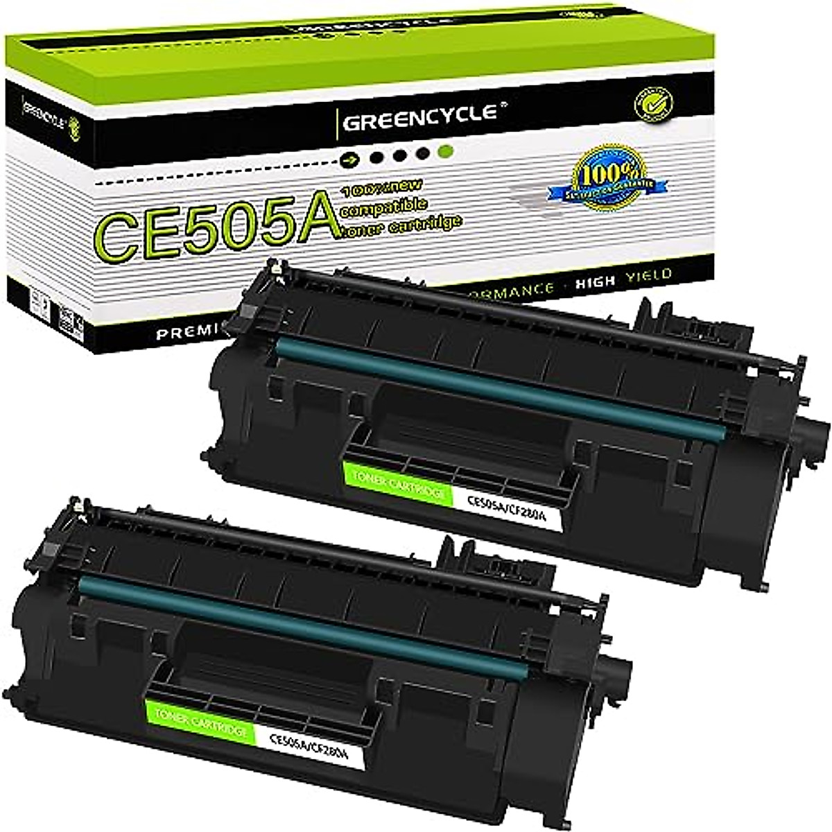 greencycle 10 Pack CE505A 05A Black Toner Cartridge Replacement Compatible for Laserjet P2035 P2035n P2050 P2055 P2055x P2055d P2055dn Series Printer