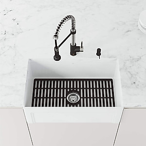 VIGO 27 in. x 15 in. Silicone Bottom Grid for Single Bowl Kitchen Sink in Matte Black - VGSG3018MB