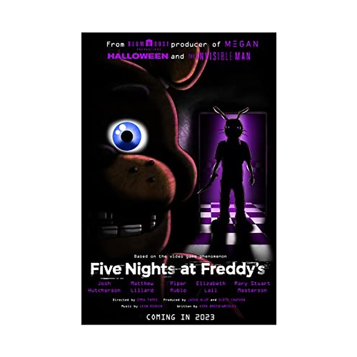 XIHOO Five Nights at Freddy's Poster 2023 FNAF Movie Posters Prints Bedroom Decor Silk Canvas for Wall Art Print Gift Home Decor Unframe Poster 16x24inch 40x60cm