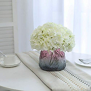 Nubry 12pcs Artificial Silk Hydrangea Flowers Heads with Stems in Bulk Fake Flowers for Wedding Bouquet Centerpieces Arch Home Decoration (Ivory)