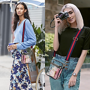 WEIMZC Clear Crossbody Bag Stadium Approved,Adjustable Shoulder Strap Clear Crossbody Purse for Concerts, Festivals, Sports Events (Color17)