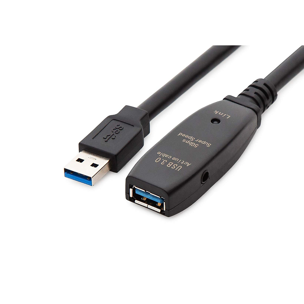 MutecPower 50 Feet Active USB Extension Cable 3.0 Male to Female with 2 Extension chipsets Signal Booster - Active Extension/Repeater Cord 15 Meters / 50 Feet (AC Power Supply Included)