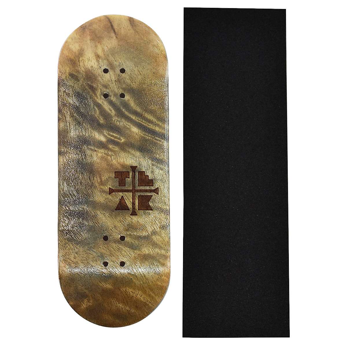 Prolific Wooden Fingerboard Deck, The Graham Cracker - 34mm x 97mm - Handmade, Pro Shape & Size - Five Plies of Wood Veneer - Includes Prolific Foam Tape - Teak Tuning