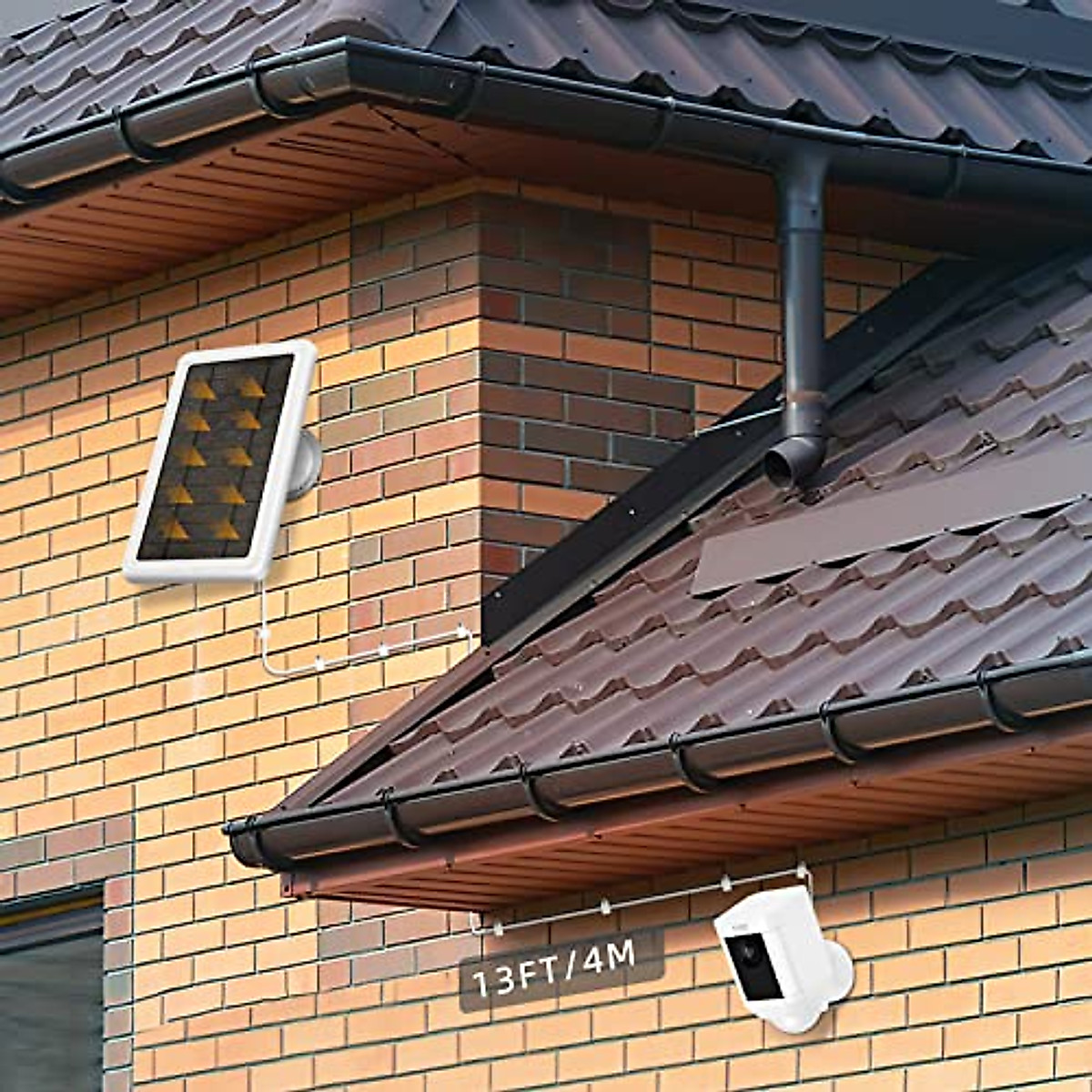 Ring Solar Panel Charger, Solar Panel for Ring Stick Up Cam 2nd & 3rd Gen, Ring Spotlight Camera Battery, 5V 4.5W Output Super Fast Charging (3Pack-White)