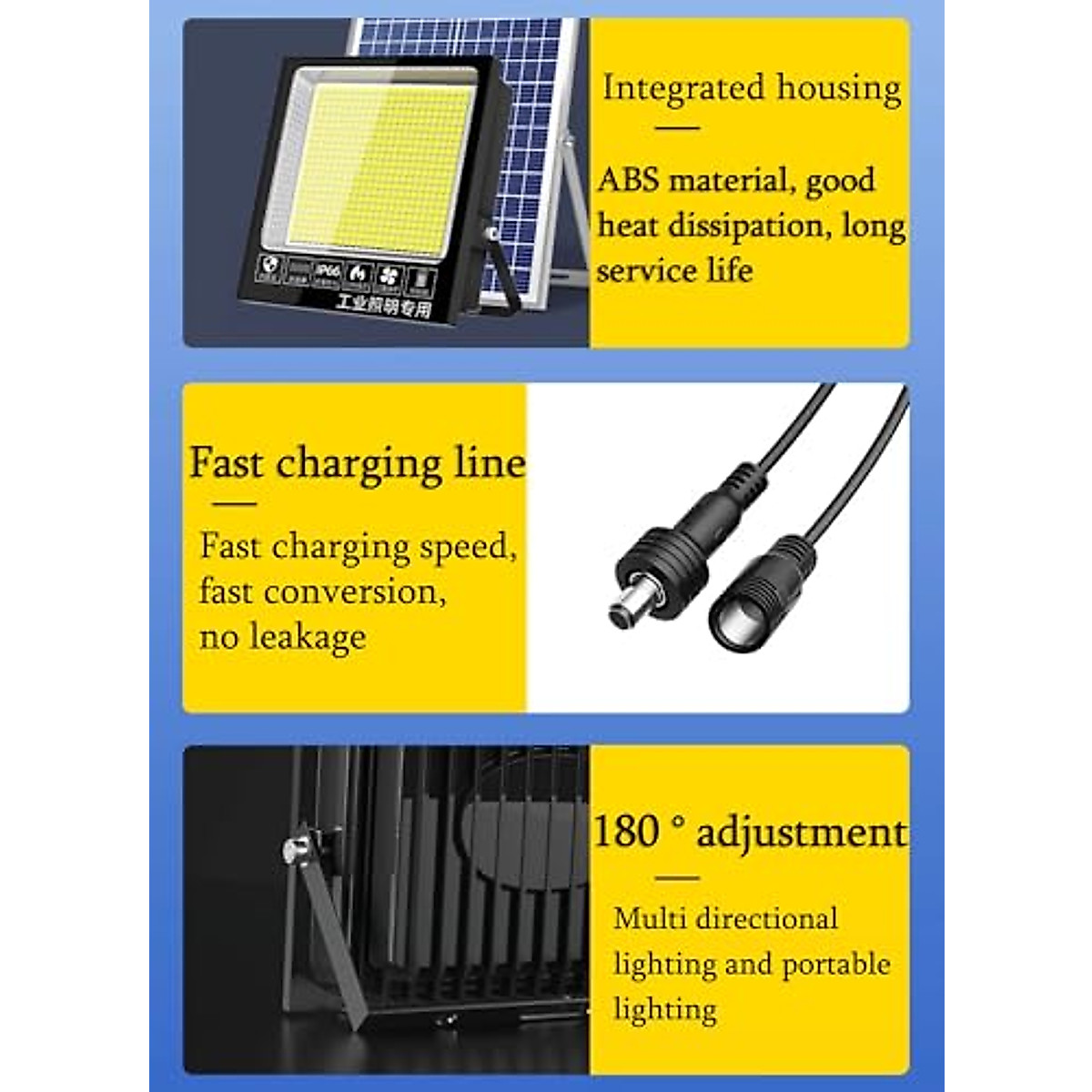 ZXXHNNAIH Solar Street Light IP66 Waterproof Solar Street Lights Outdoor LED Commercial Lighting with 19 ft Cables and Remote Control, Easy to Install