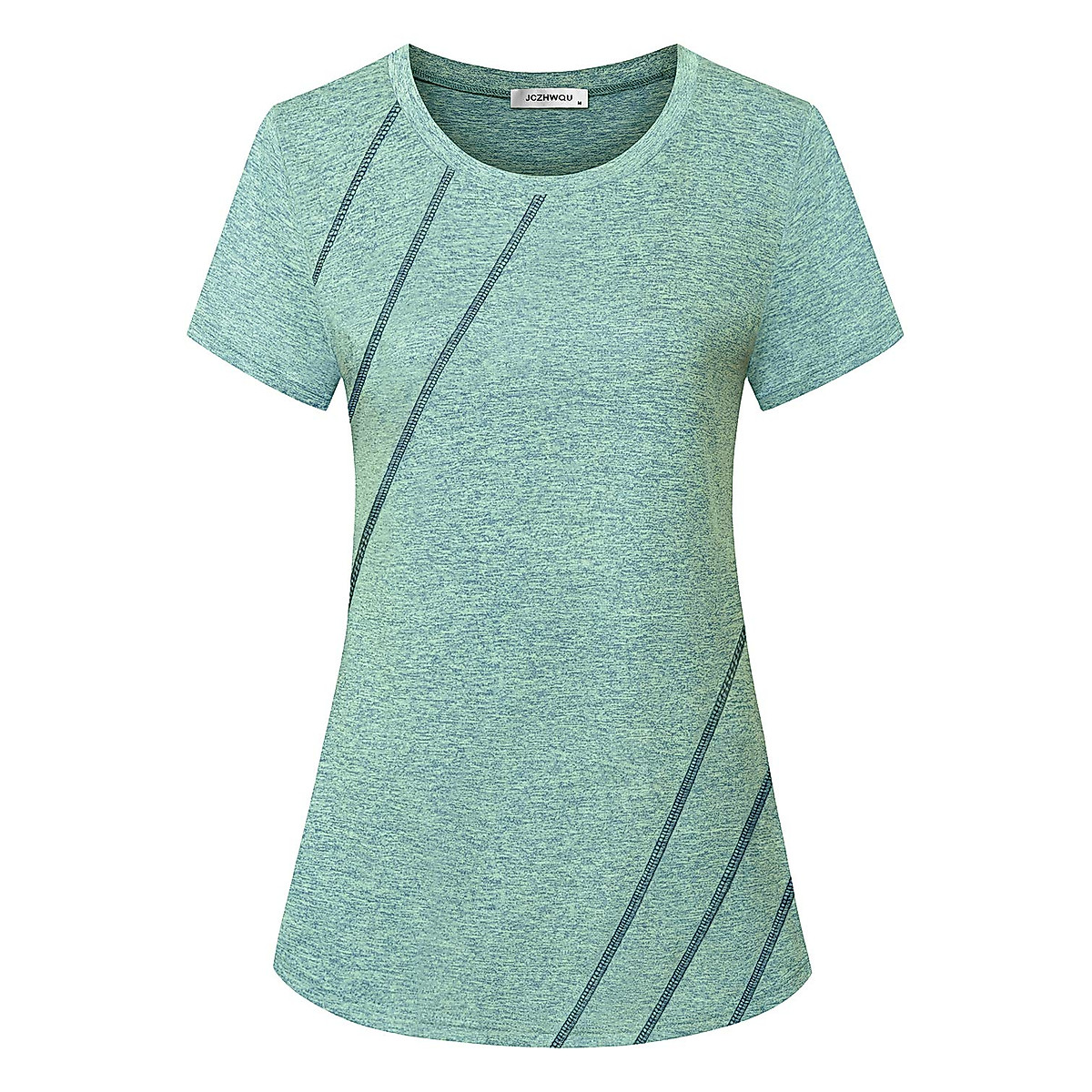 Workout Tshirts Women Loose Fit Sweat Wicking Short Sleeve Crewneck Athleisure Yoga Shirt Light Hiking Beach Volleyball Weight Tunic Trainning Exercise & Fitness Apparel Green 2X